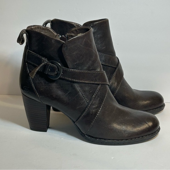 Born | Shoes | Born Shola Brown Leather Harness Ankle Boots Booties ...